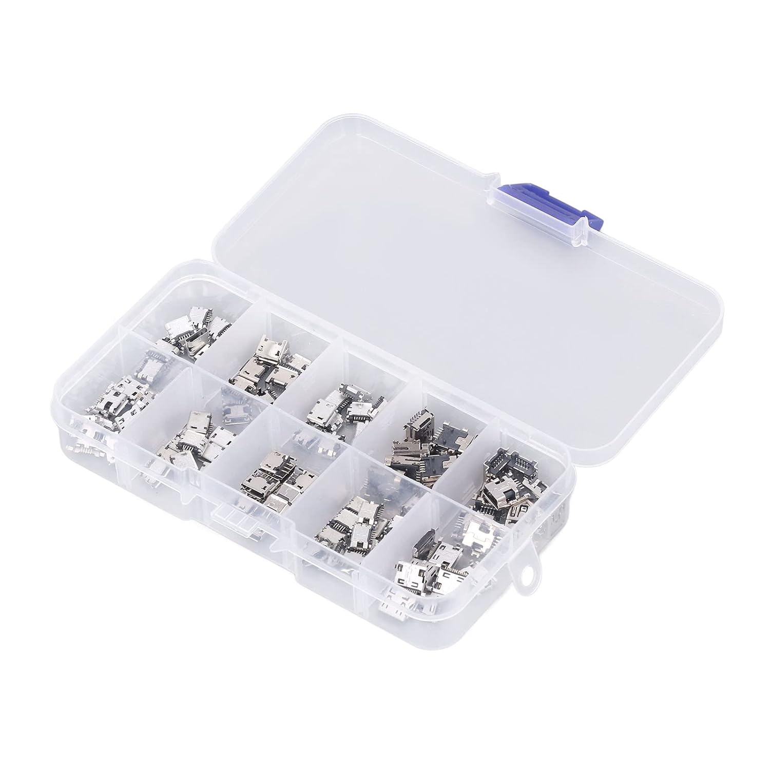 100Pcs USB Micro Port Female Solder Plug Mini USB Jack Connector USB ...