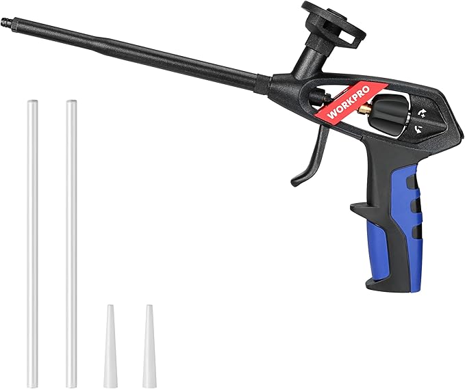 WORKPRO Teflon Foam Gun, One Hand Adjustment PU Expanding Spray Gun ...