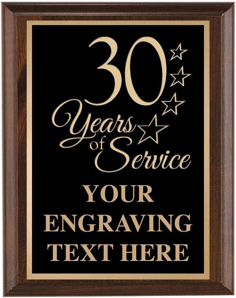 Amazon.com: Anniversary Plaques - 7x9 30 Years of Service Anniversary ...