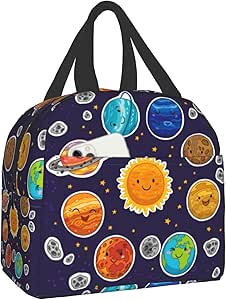 Amazon.com: Nerxy Solar System Planets Kids Lunch Bags Deep Blue ...