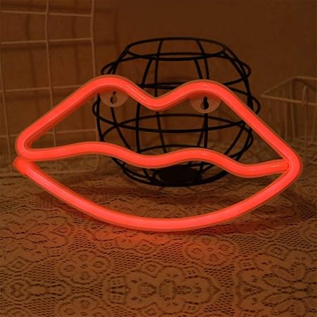 Red Lip Neon Signs LED Decor Light Wall Decor for Christmas Decoration ...