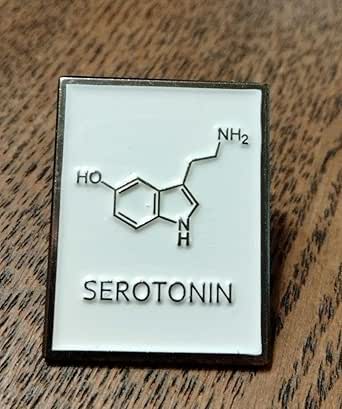 Amazon.co.jp: SEROTONIN Chemical Molecule Pin Badge Serotonin Atomic ...