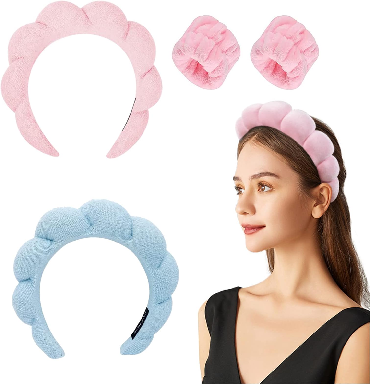 Amazon.com : SuPoo 4pcs Headband for Washing Face Sponge Face Wash ...