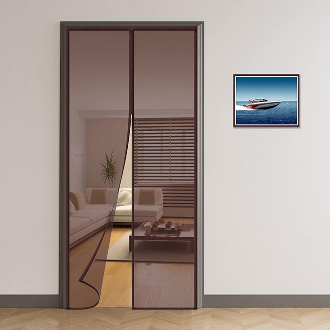 TurtleGrip Polyester Door Mosquito Net with Full Frame Hook&Loop for ...