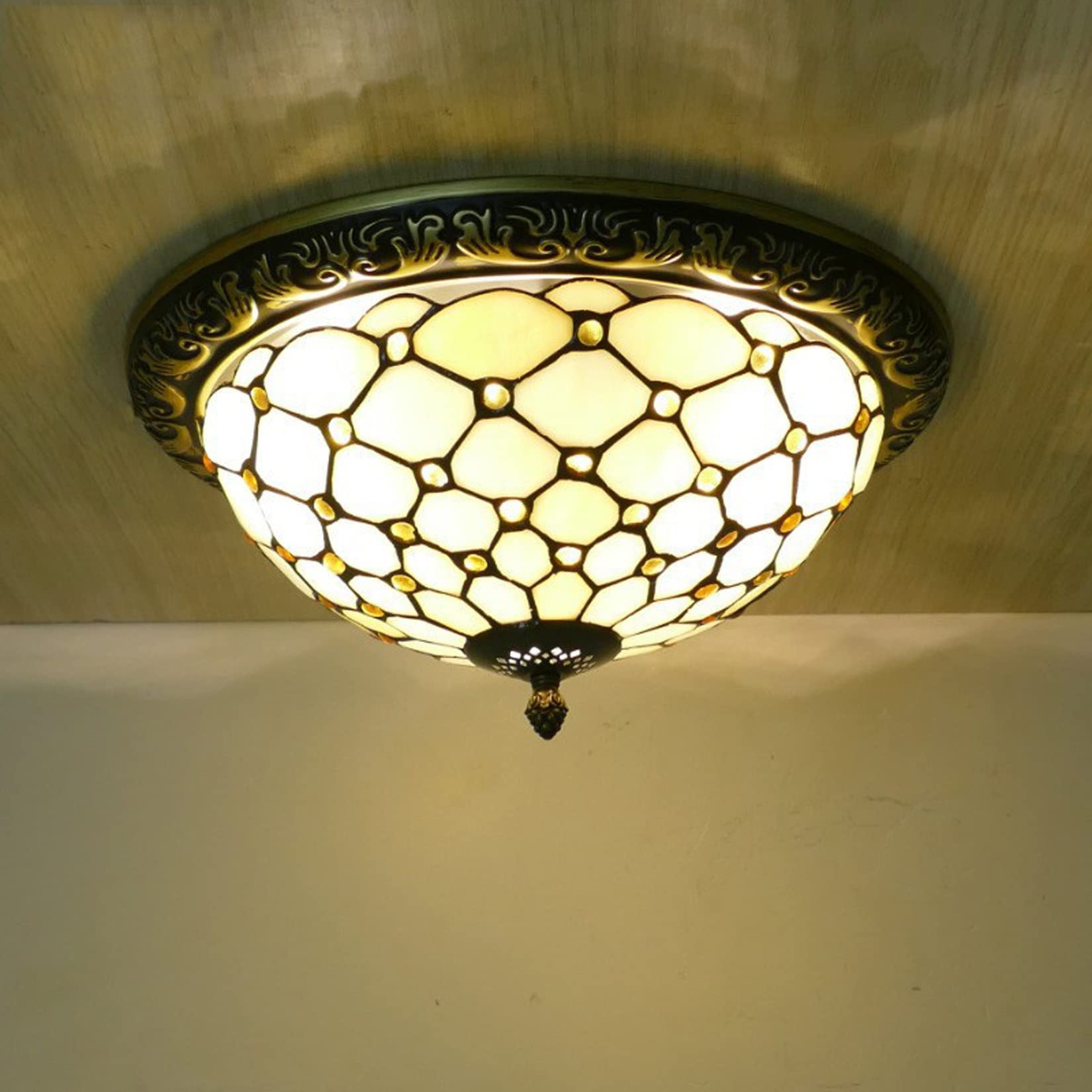 Ceiling Mount Light Glass Tile ADISUN Modern Ceiling Light Gold Flush