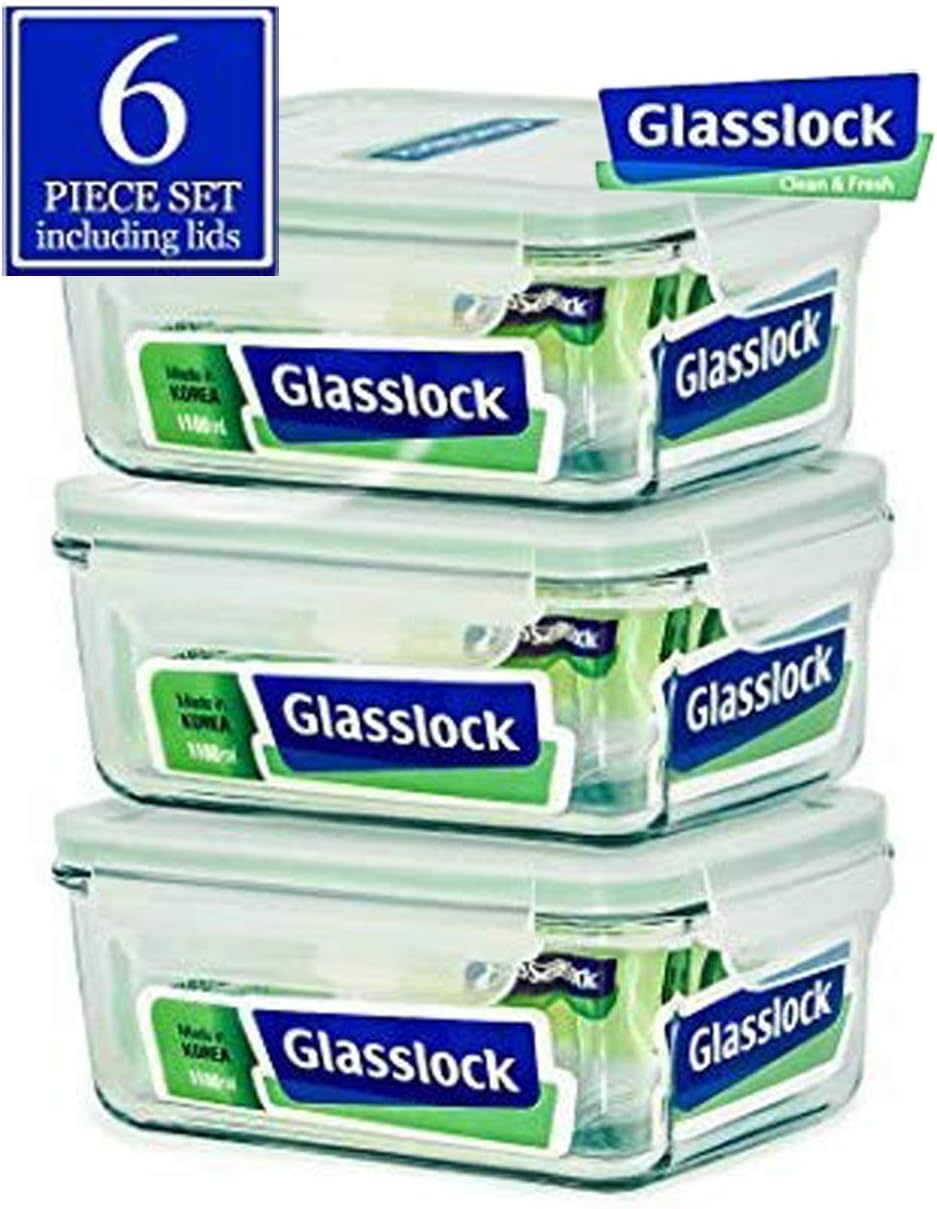 Amazon.com: Glasslock Food-Storage Container with Locking Lids Oven and ...