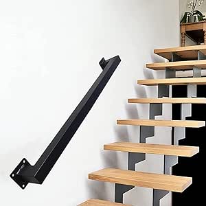 3FT Black Iron Hand Railing, Safety Wall Mount Staircase Handrails ...