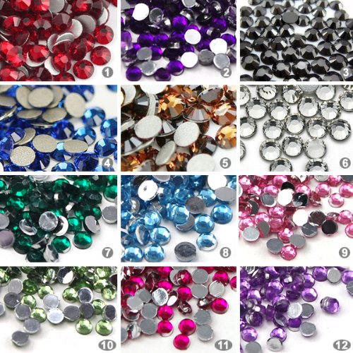 Amazon.com : World Pride 3000 Round Rhinestones in Case for Nail ART ...