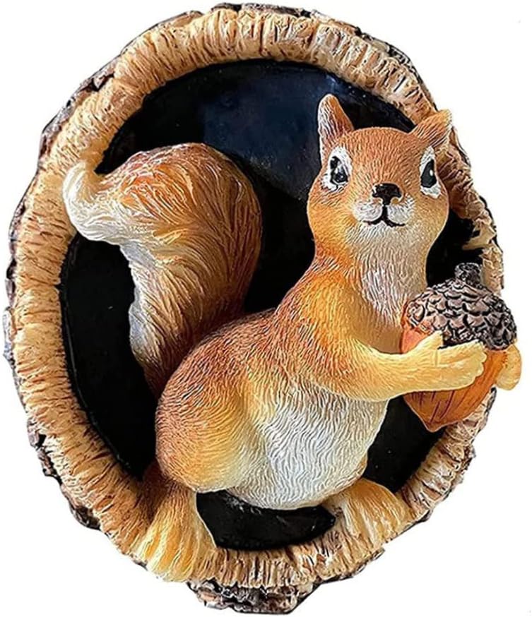 Amazon.com: Jorzer Squirrel Woodland Decor Hanging Garden Statue,Garden ...