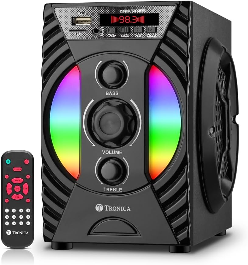 ZEBRONICS Pluto 2-2.1 Channel Desktop Speaker with 15 watts Output, Bluetooth 5.0, USB, mSD, FM ...
