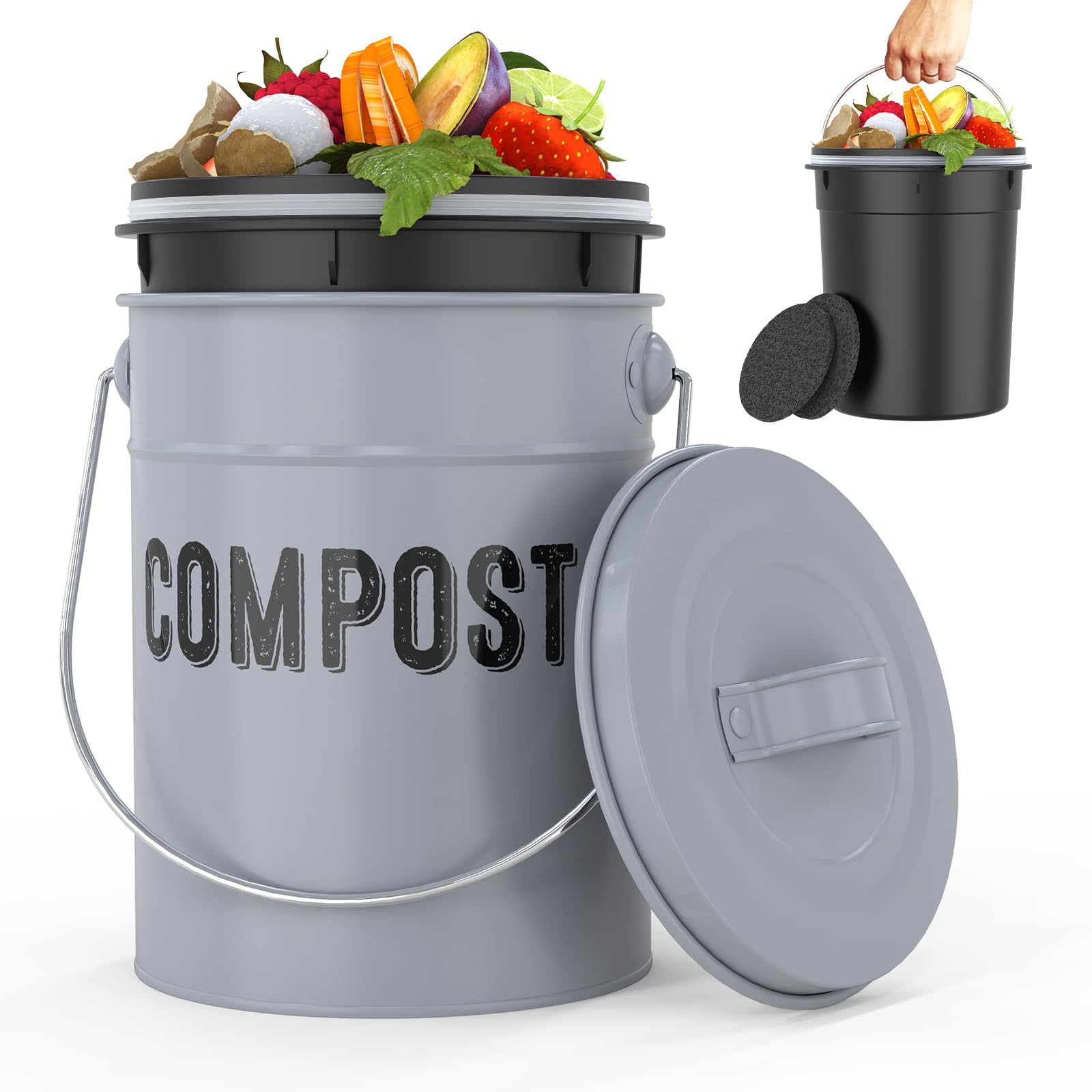 Amazon.com : Compost Bin Kitchen Counter, Indoor Compost Bin ...