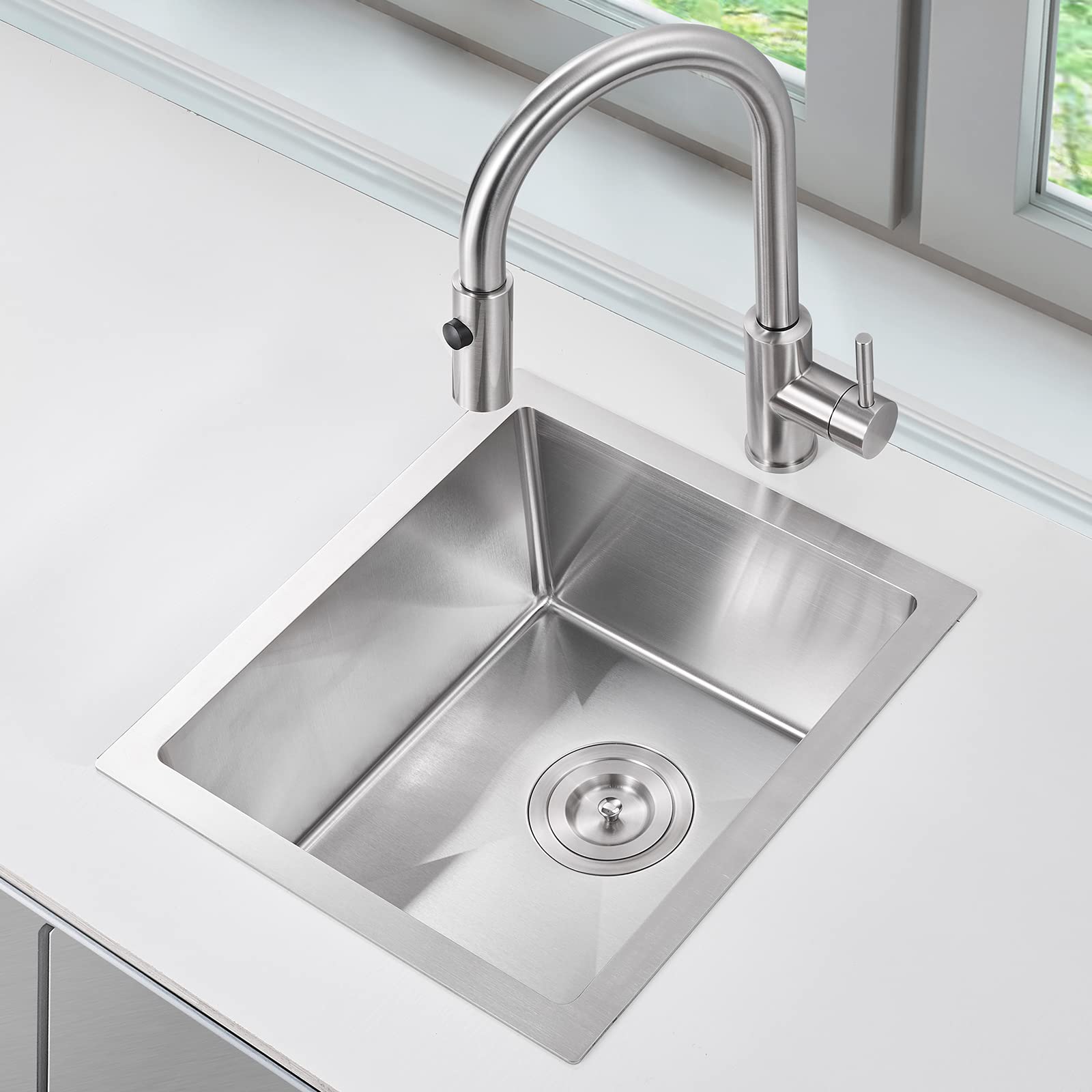 Snapklik.com : 15x13 Inch Undermount Bar Sink, Handmade 304 Stainless ...