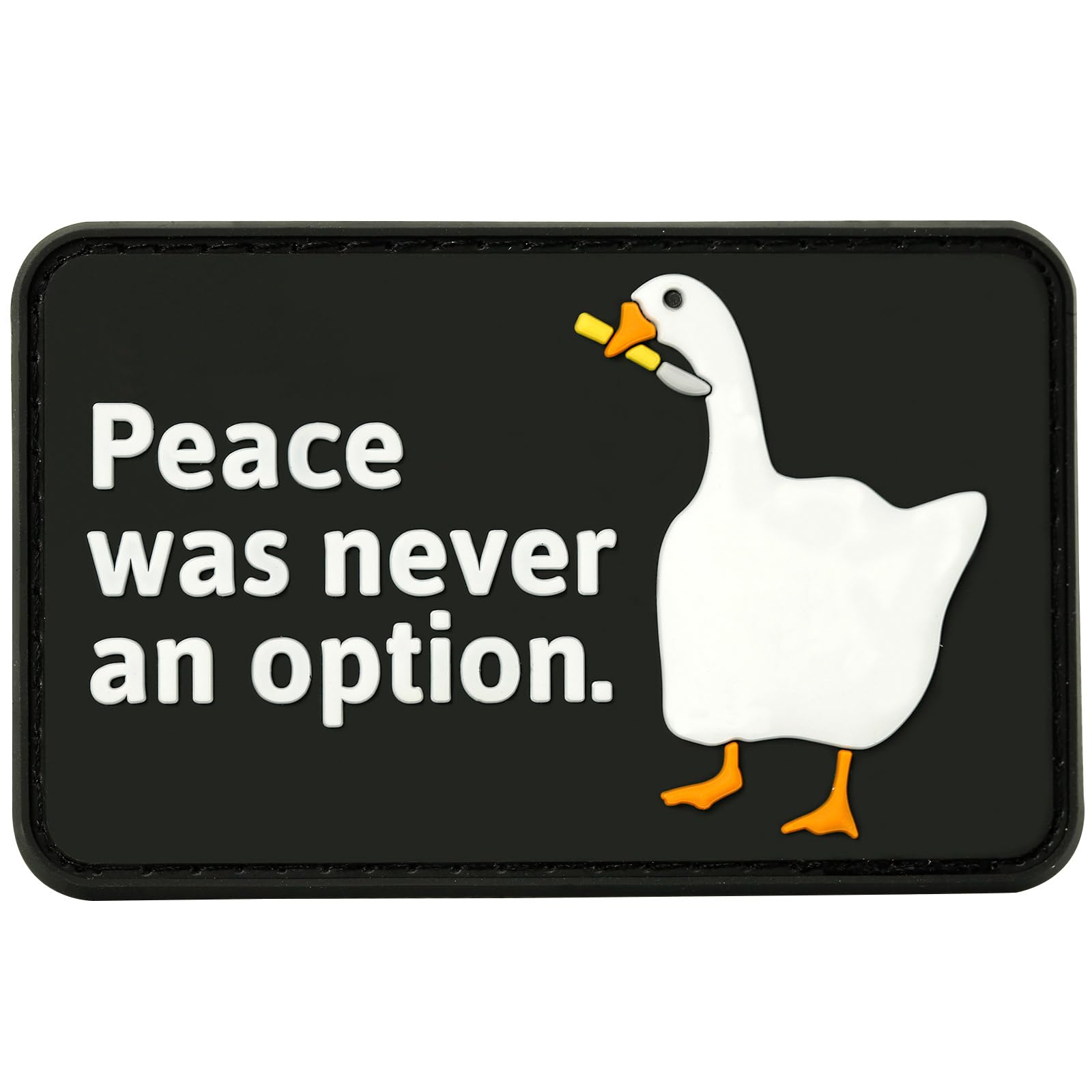 Amazon.com: XMJY Funny PVC Duck Patch - 1 Pc Peace was Never an Option ...