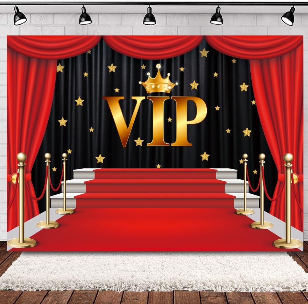 INRUI Red Carpet VIP Photography Backdrop Stage Channel Gold Glitter ...