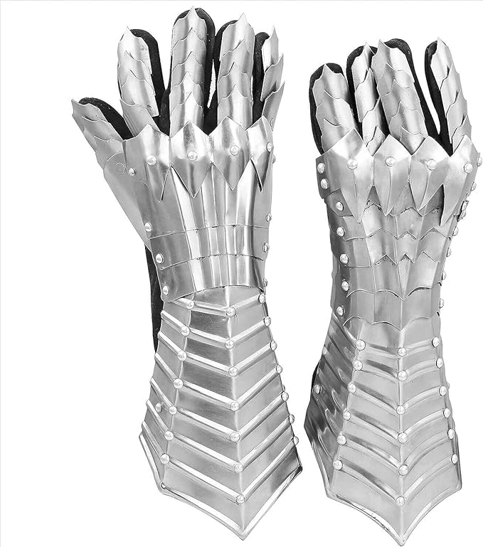 Amazon.com: handmer Steel Gauntlets | Lord Ringwraiths Silver Finish ...