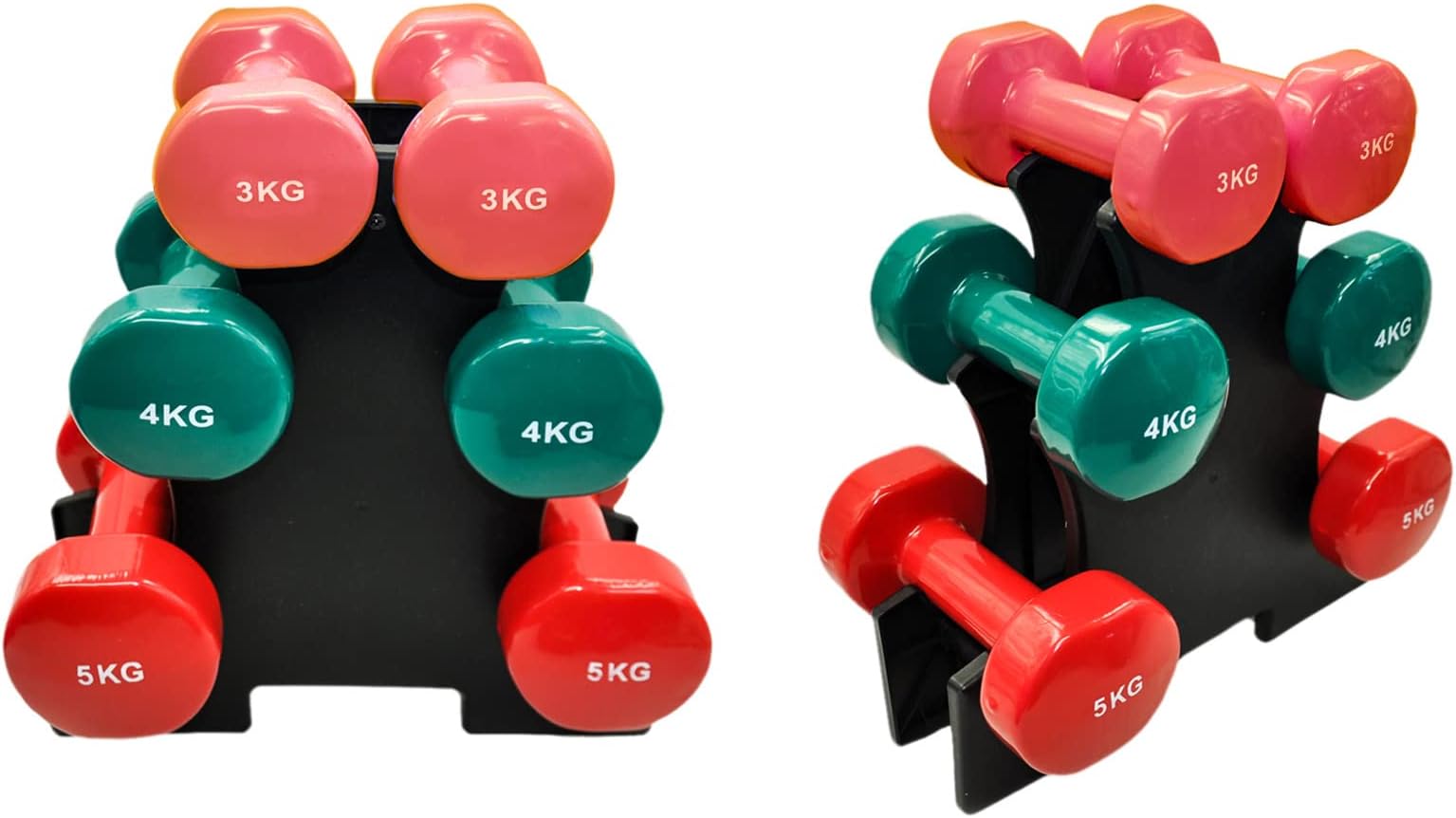 Dumbbells Set 3kg x 2 + 4kg x 2 + 5kg x 2 Dumbbell Pairs - Vinyl Cast ...