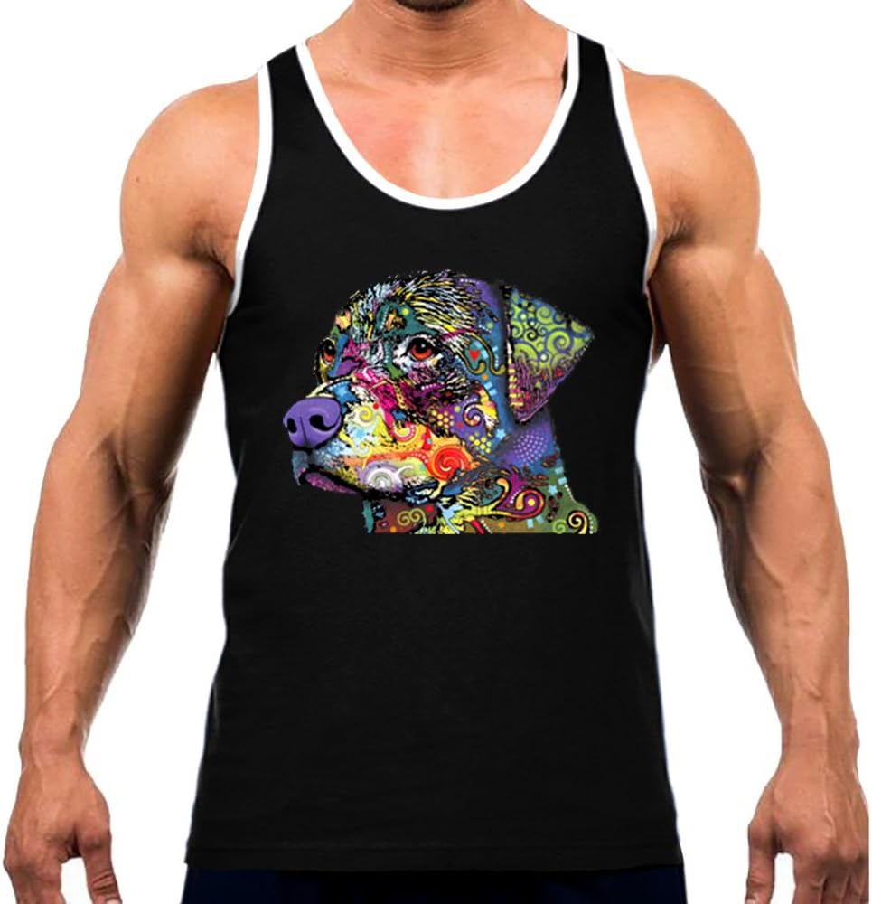 Amazon.com: Interstate Apparel Inc Men's Neon Rottweiler Tee White Trim ...