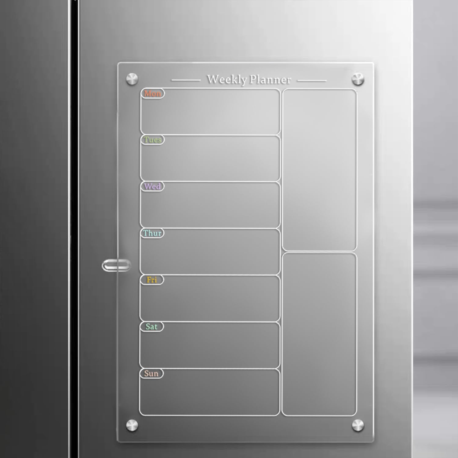 JJQHYC Magnetic Weekly Planner for Fridge, 30 x 20cm, Clear Acrylic ...