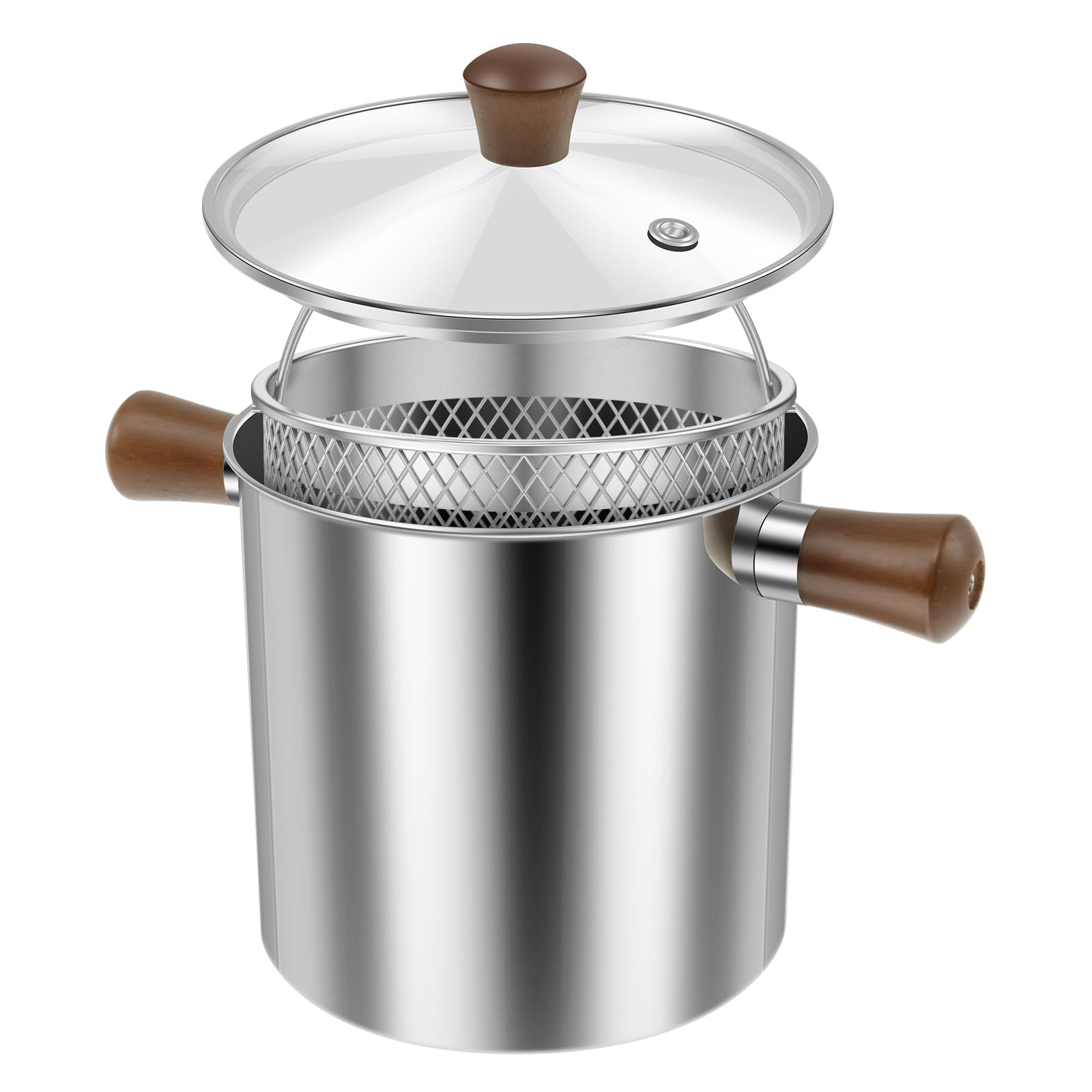Amazon.com: Deep Fryer Pot with Strainer, Aluminum Deep Frying Pot ...