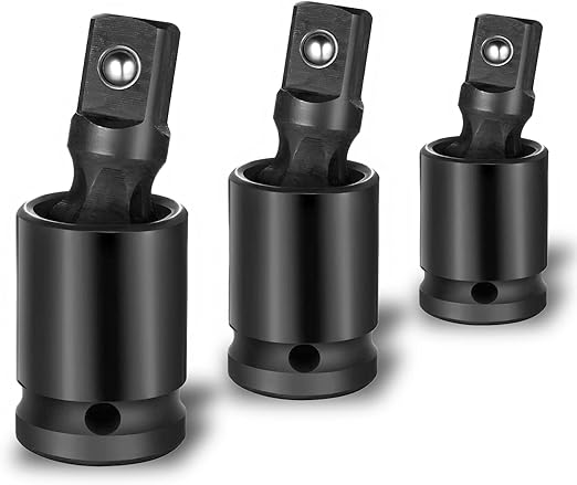 SHOWMEMY Universal Joint-Socket, Impact Swivel Socket Set, 3-Piece, 1/4 ...