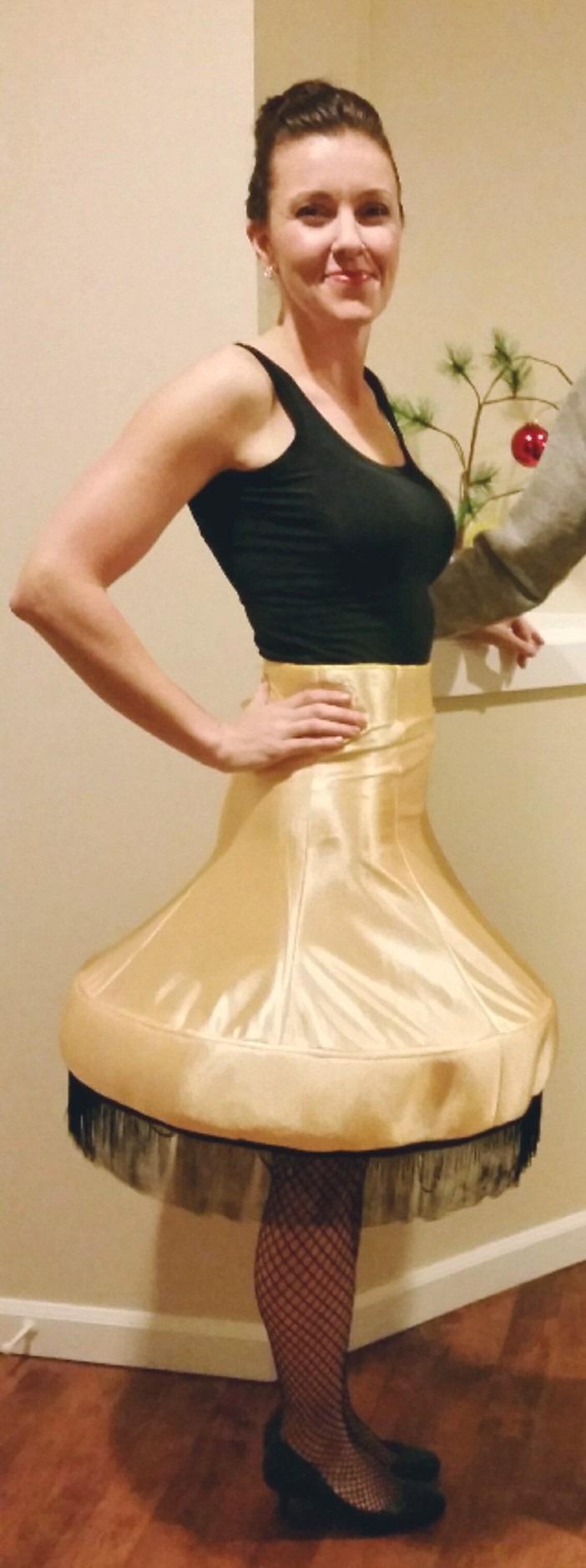 Rasta Imposta Women's Christmas Story Leg Lamp Skirt, Black/Gold, One ...