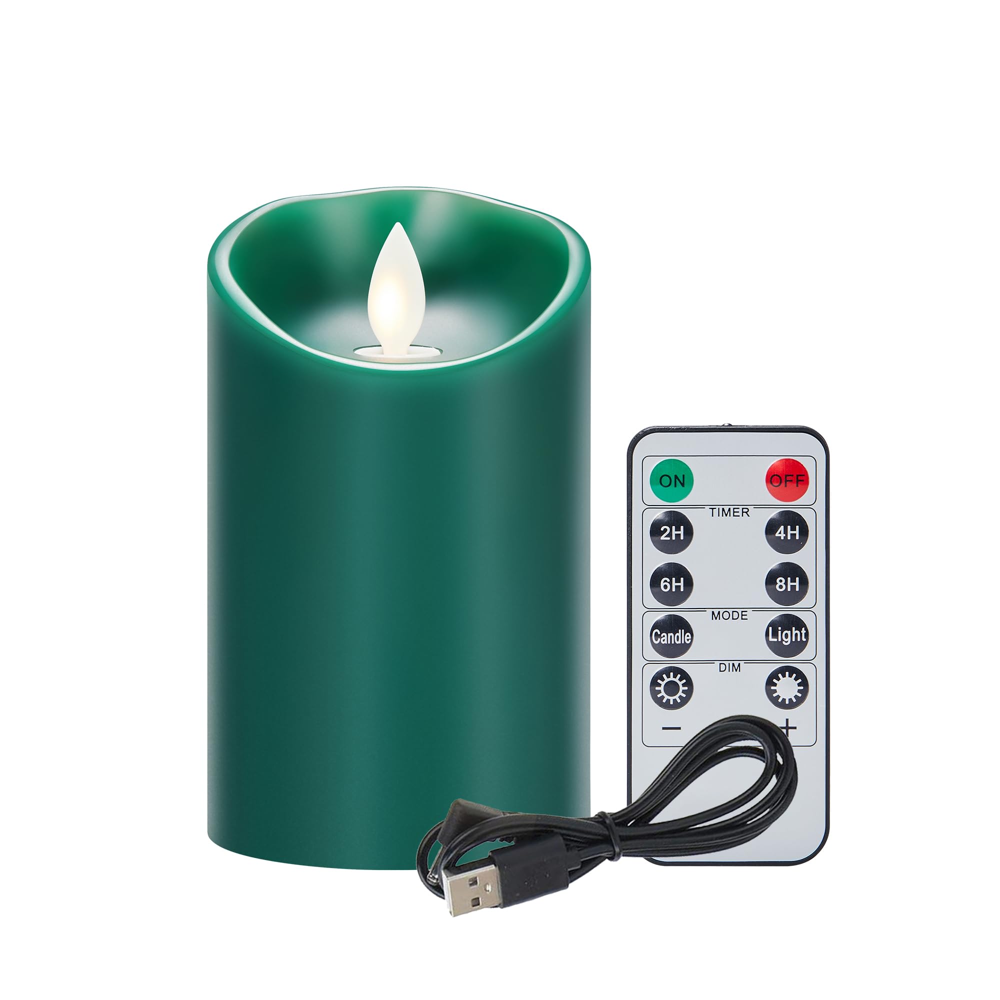 Rechargeable LED Candles, Green Flameless Candles, Charging LED Candles ...