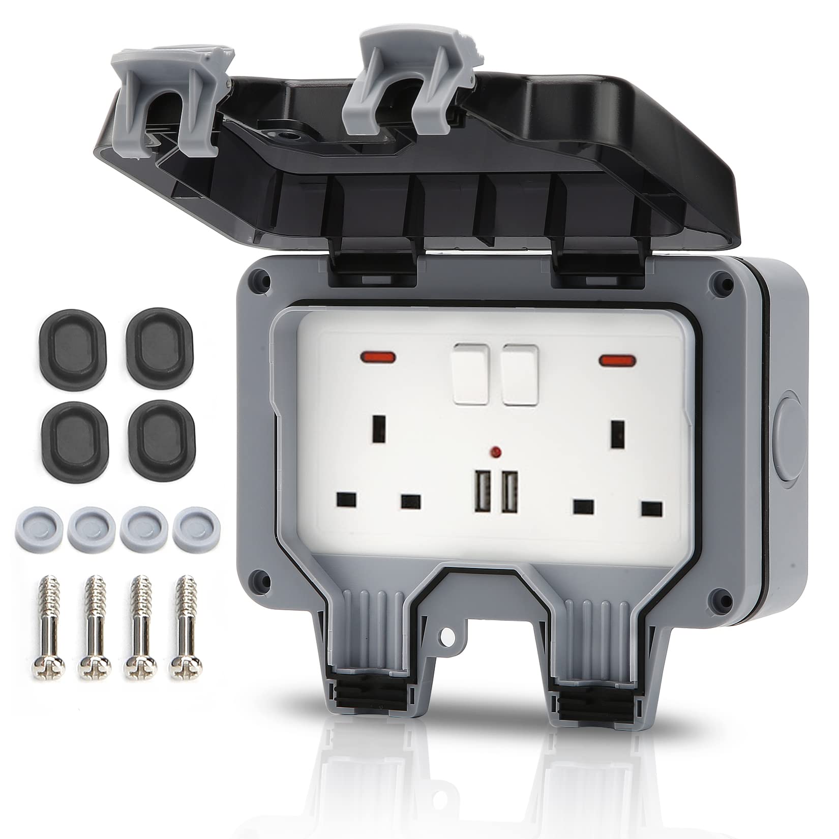 Buy GothicBride Outdoor Socket IP66 Weatherproof Wall Electrical ...
