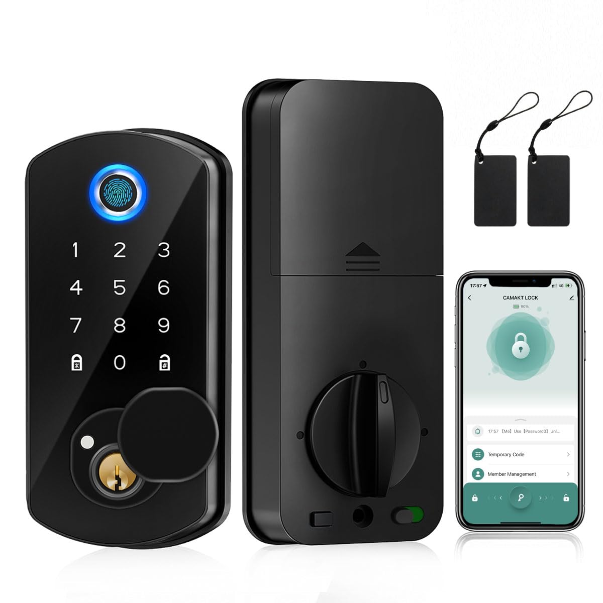 Fingerprint Door Lock, Smart Locks Deadbolt for Front Door, Keyless ...