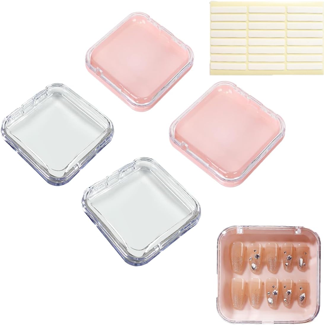 Amazon.com: EKEFE 15 Pcs Press On Nail Storage Box Container False Nail ...