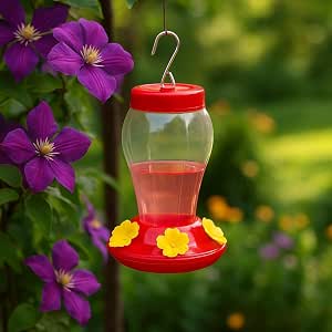 Amazon.com : Hanging Hummingbird Feeders – 2-Pack Clear Plastic Nectar ...