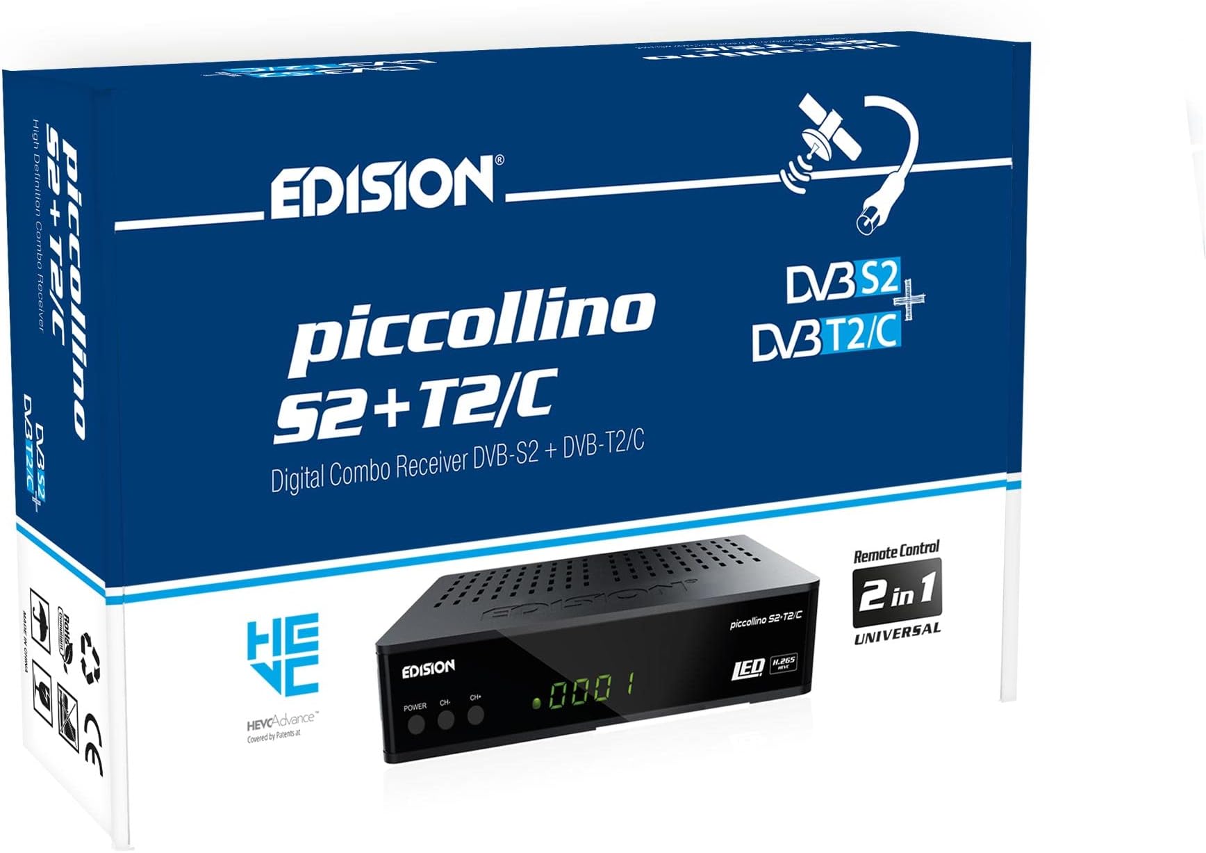Tele System Decoder TS4020 con doppio tuner DVB-T/T2 e DVB-S/S2 HEVC HD ...
