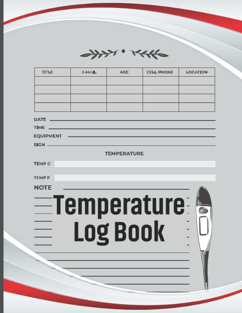 Temperature Log Book Temperature Tracker With Tabular Charts Medical ...