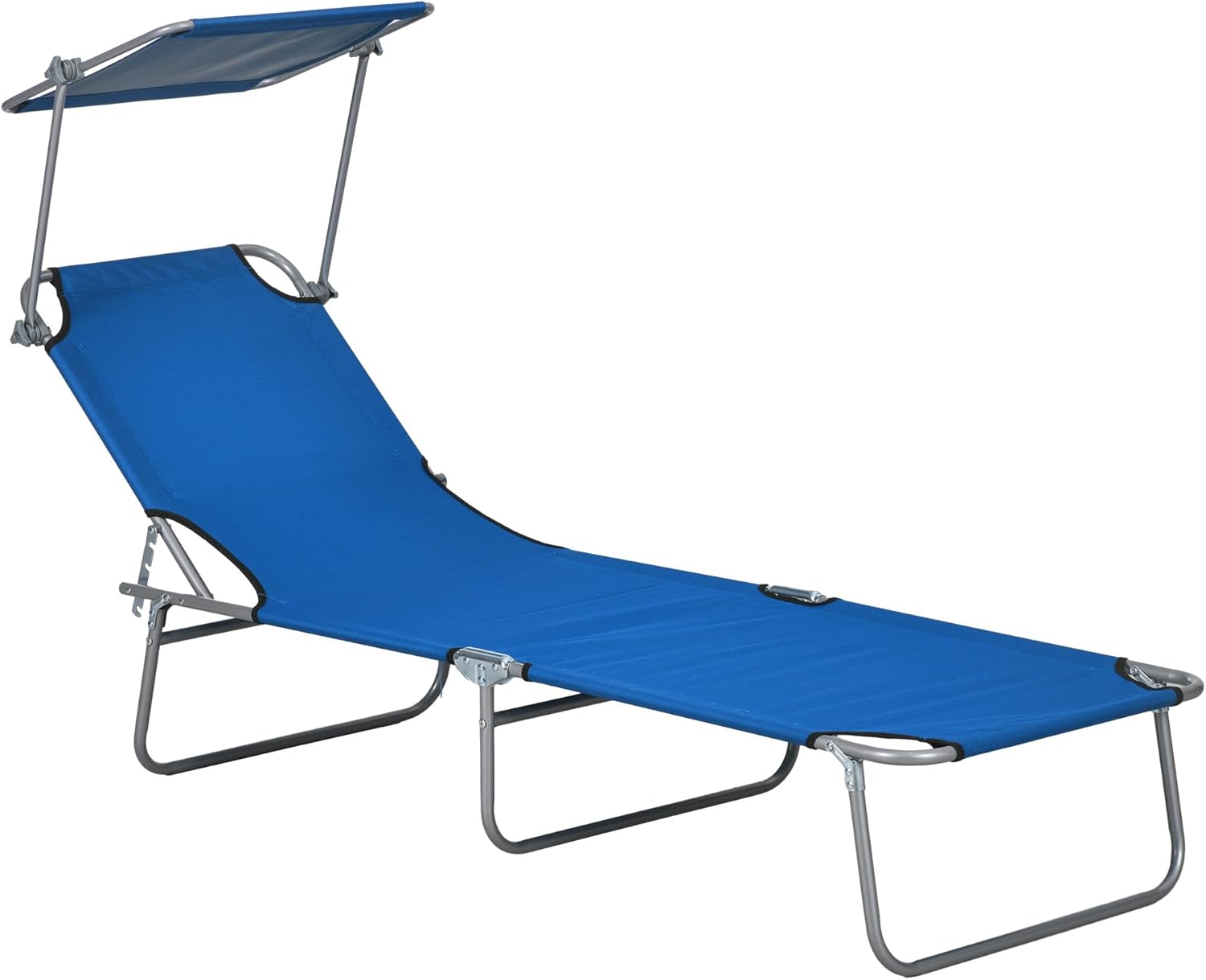 Amazon.com: Outsunny Outdoor Lounge Chair, Adjustable Folding Chaise ...