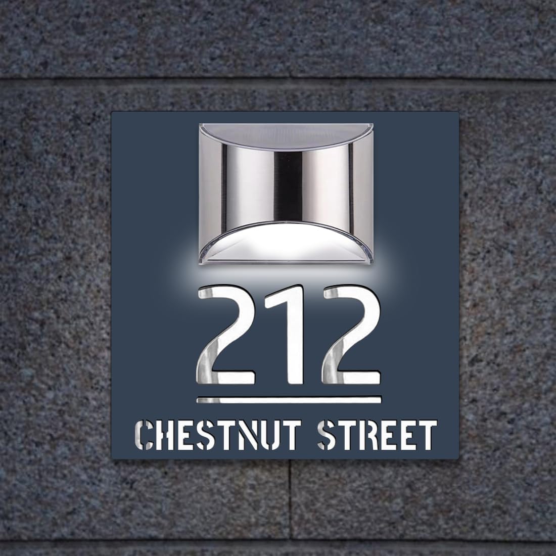 Amazon.com: Qygtritvo Personalized Modern Solar Light Up House Number ...