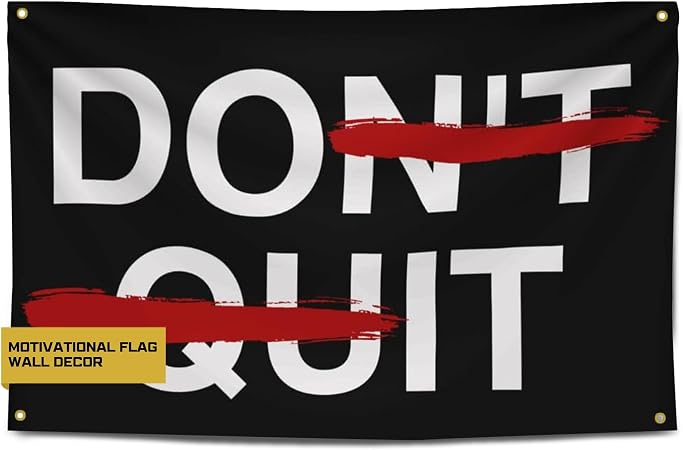 Amazon.com: Gold Trident Flags Don't Quit Do It Motivational Gym Banner ...