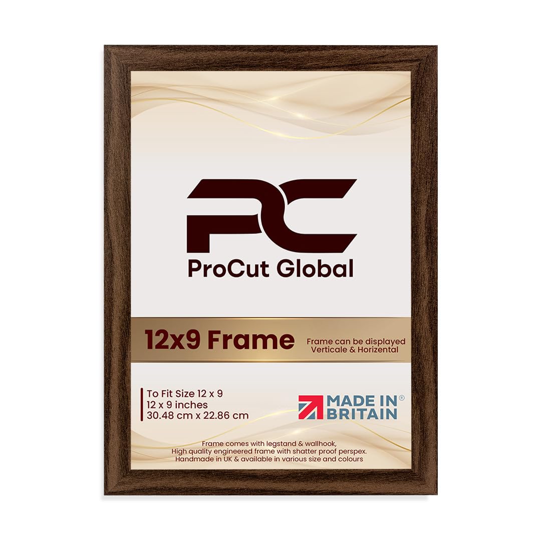 Procut Global Picture Frames 12x9 Walnut -Sleek 12x9 Poster Frames With ...