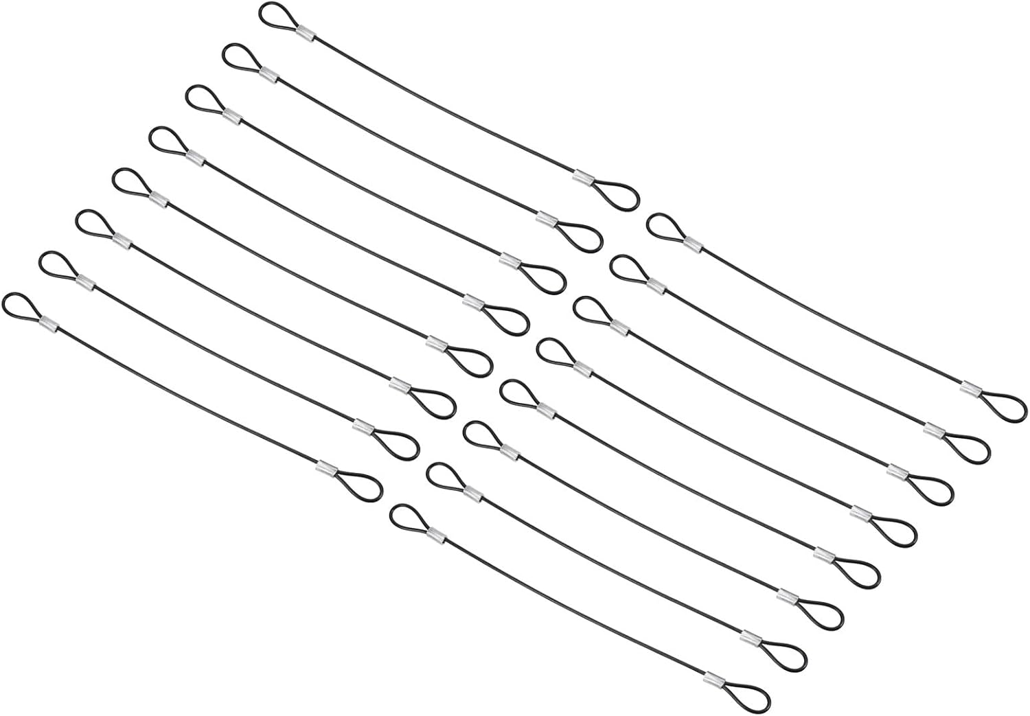 PATIKIL 0.6Ft Safety Cable Lock, 16 Pack Stainless Steel 2mm Dia ...