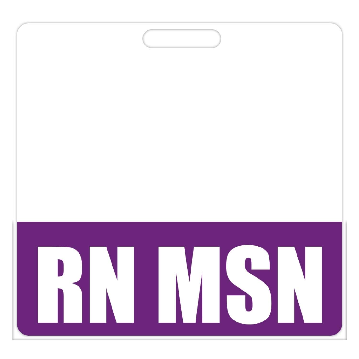 Buy RN MSN Badge Buddy (Purple) - Horizontal Heavy Duty Badge Tags for ...