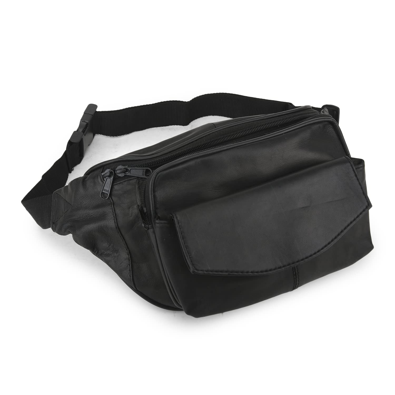Amazon.com | Leatherboss Fanny Pack with Eye Glass case holder and 3 ...