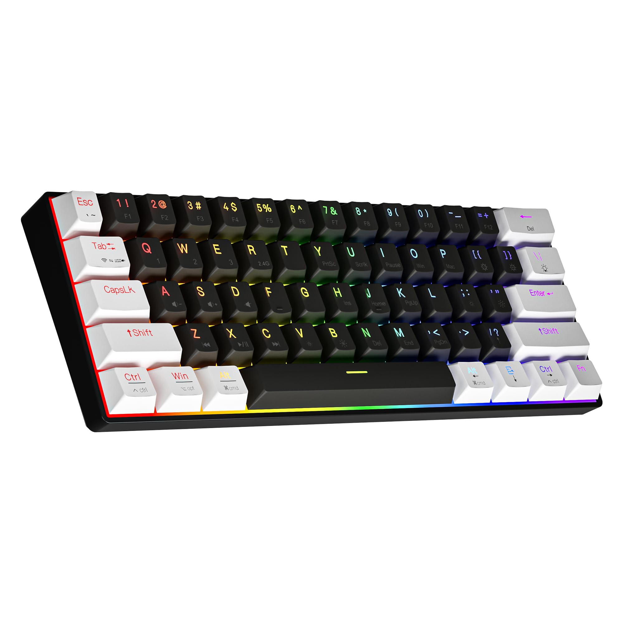 Newmen GM610 Wireless Mechanical Keyboard,60% USB C Wired/Bluetooth/2 ...