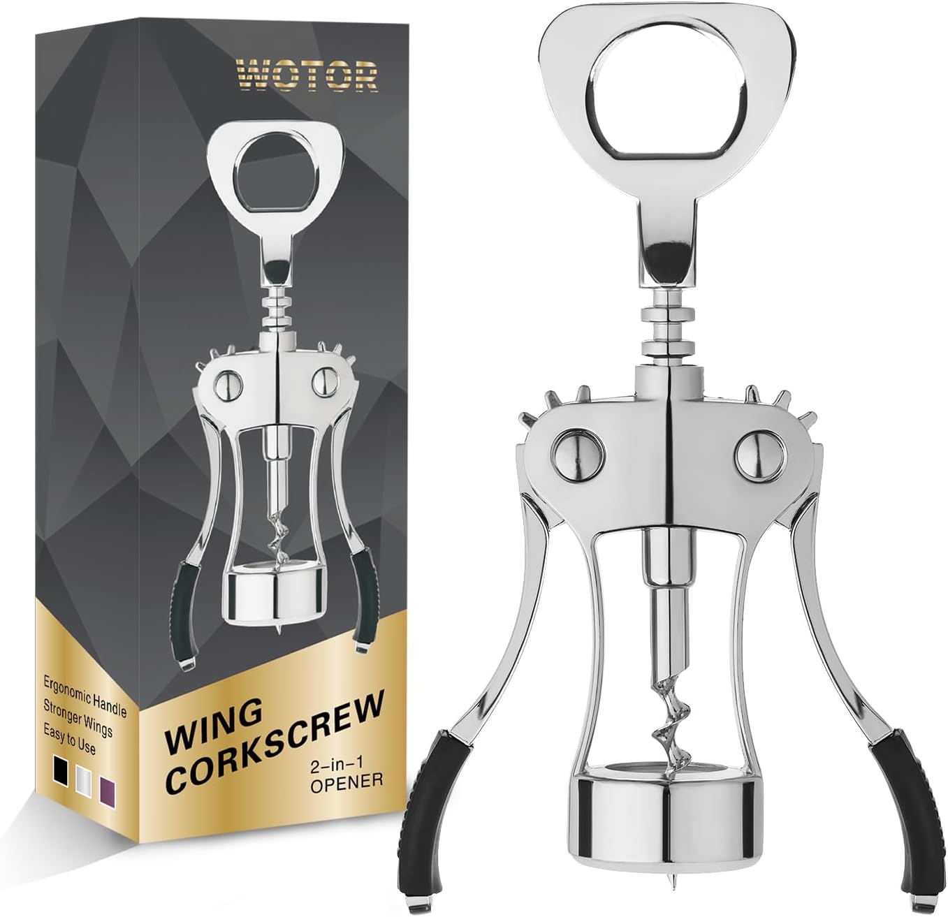 Amazon.com: Wing Corkscrew,Ilyever Premium Wine Opener with Bottle ...