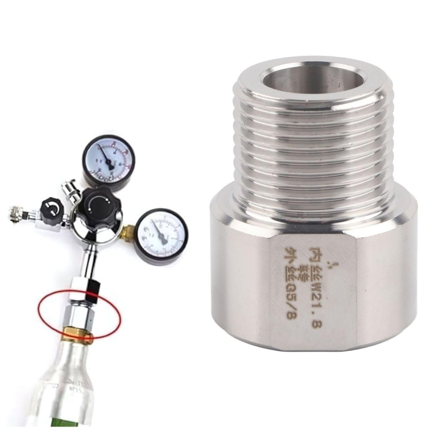 VAYINATO® CO2 Cylinder Joints Regulator Adapter Connector Aquarium (W21.8 to G5/8) : Amazon.in ...