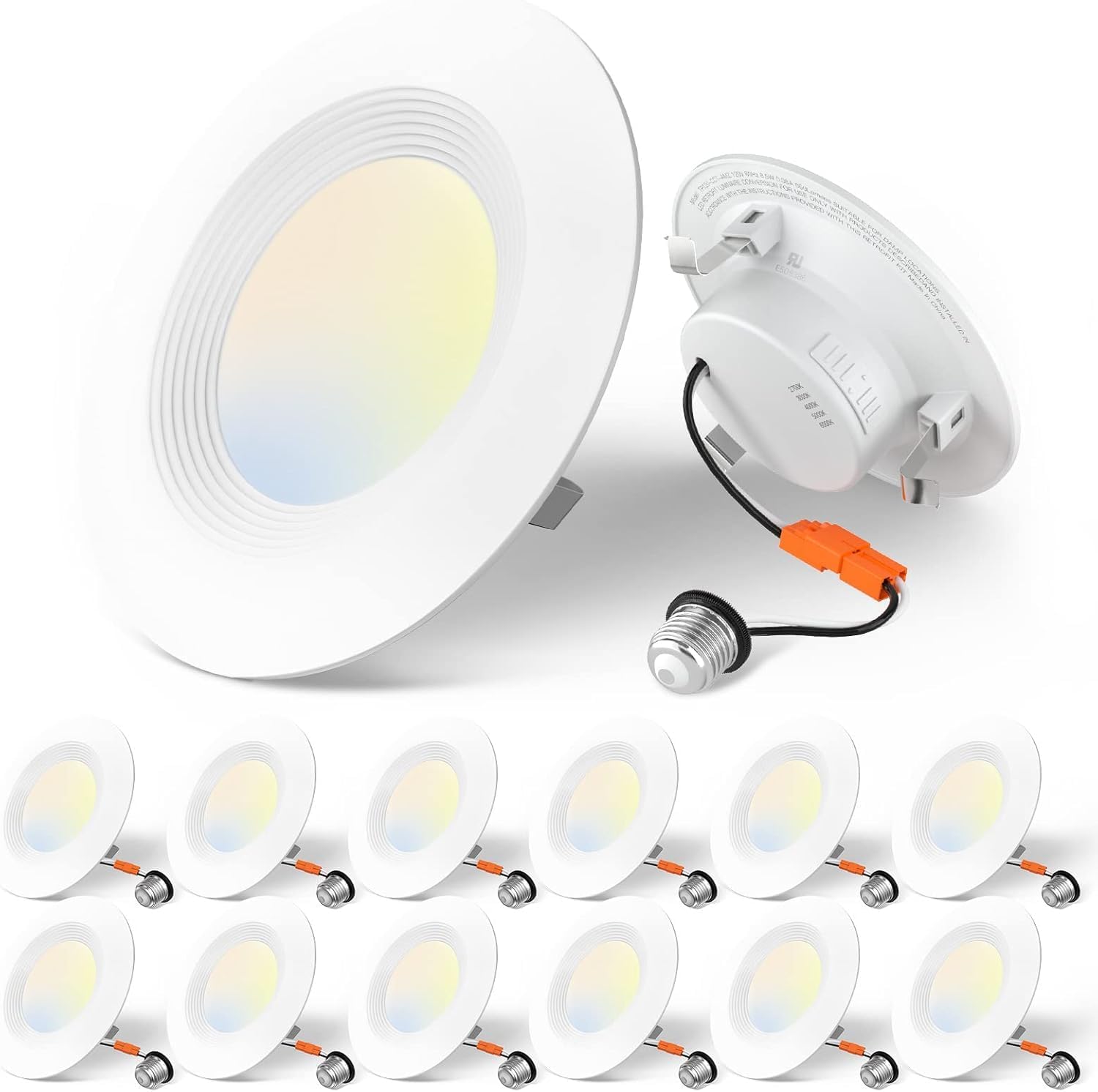 Brandclub - Amico 4 inch 3CCT LED Recessed Lighting 12 Pack, Dimmable ...