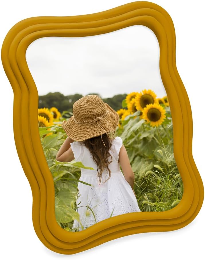 Amazon.com - Isaac Jacobs 5x7 Matte Mustard Curved Deco Frame for ...