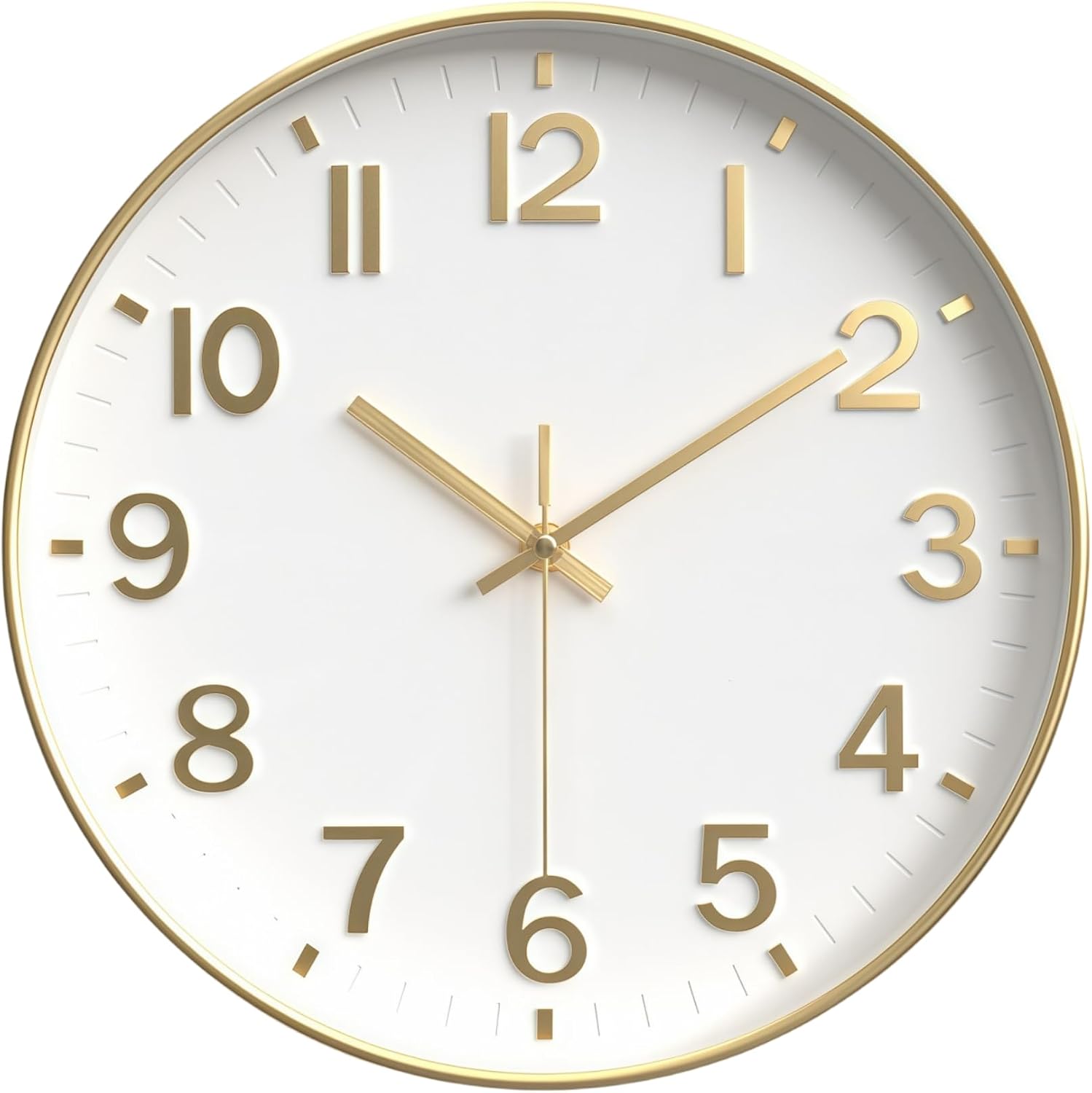 12 Inch Battery Operated Wall Clock, Silent Non-Ticking Modern Wall ...