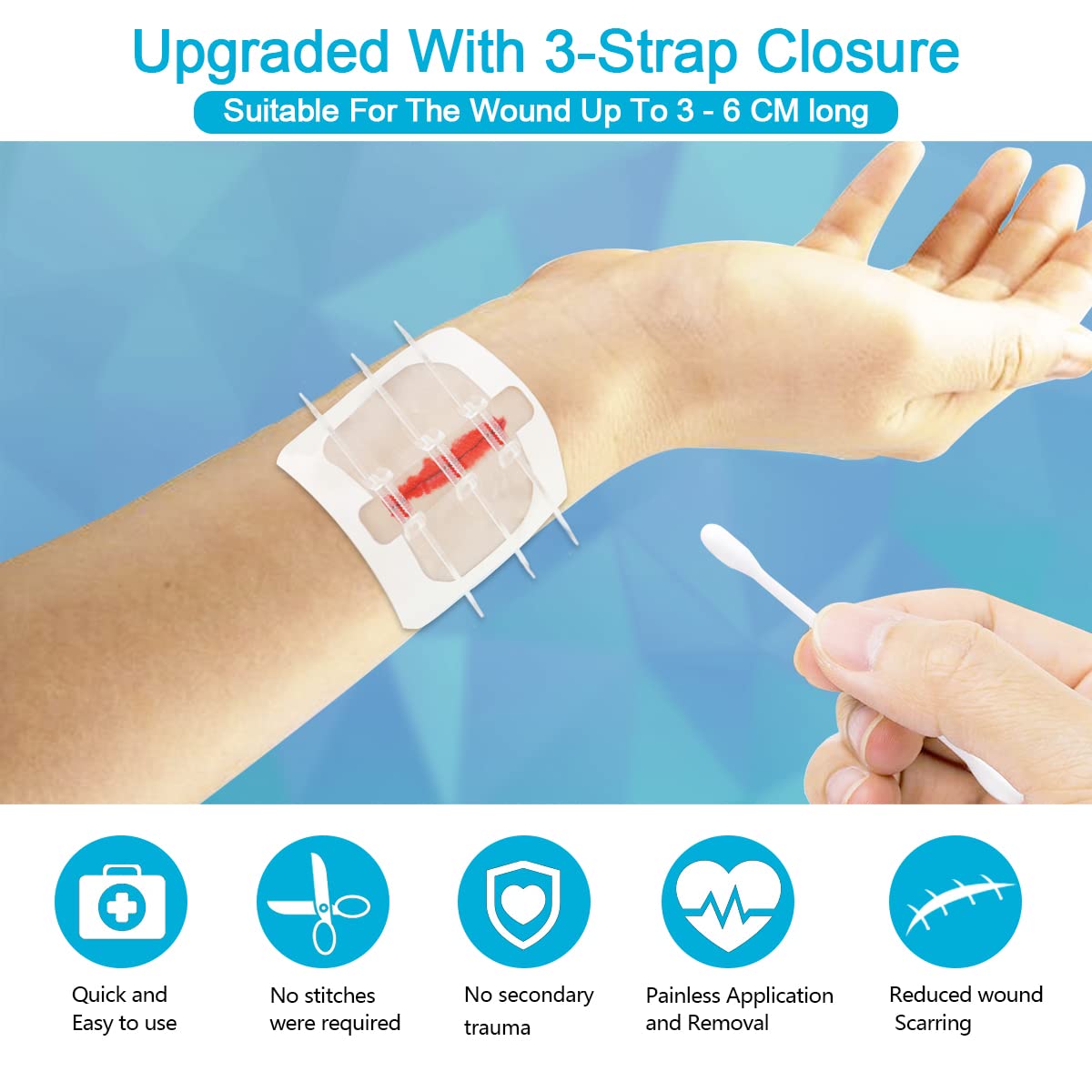 Snapklik.com : Wound Closure Strips - 4 Pcs Butterfly Bandaids Extra ...