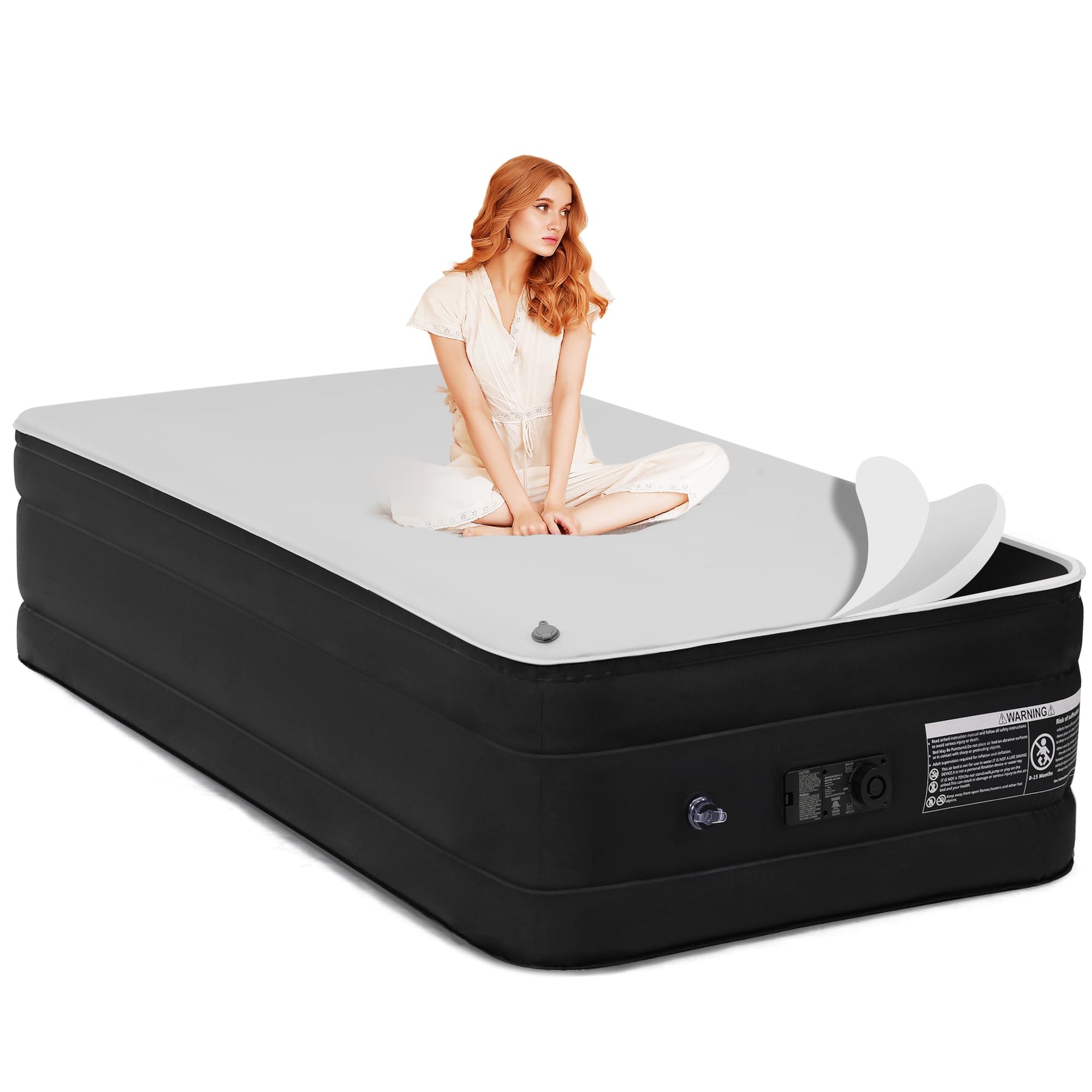 Amazon.com: Murago Twin Inflatable Air Mattress with Built in Pump, 1 1 ...