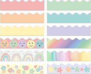 Amazon.com: 240 Pcs 236ft Holiday Bulletin Board Borders Colorful ...