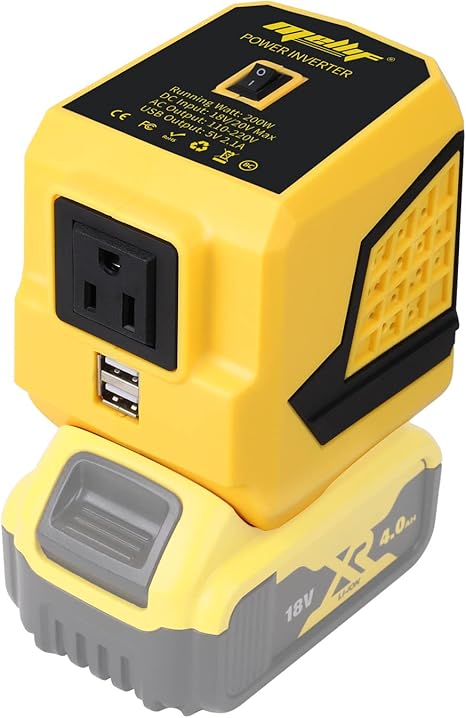 Mellif Power Inverter, 200W Portable Power Supply for Dewalt 20v Max ...