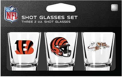 Amazon.com | Cincinnati Bengals 3 Pack Shot Glass Set: Shot Glasses